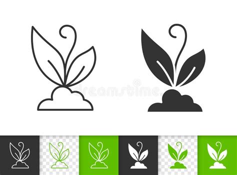 Sprout Simple Black Line Vector Icon Stock Vector Illustration Of