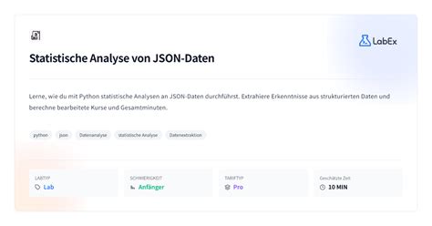 Python Json Datenanalyse Statistische Analyse Tutorial Labex
