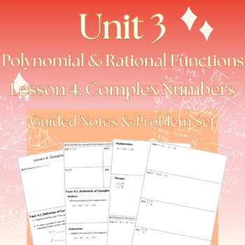 Precalculus Unit 3 Lesson 4 Complex Numbers TPT