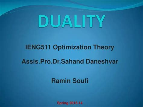 Ppt Duality Powerpoint Presentation Free Download Id1852210