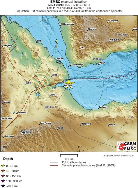 Cutremur Moderat Cu Magnitudinea De 5 4 Grade In Regiunea Djibouti
