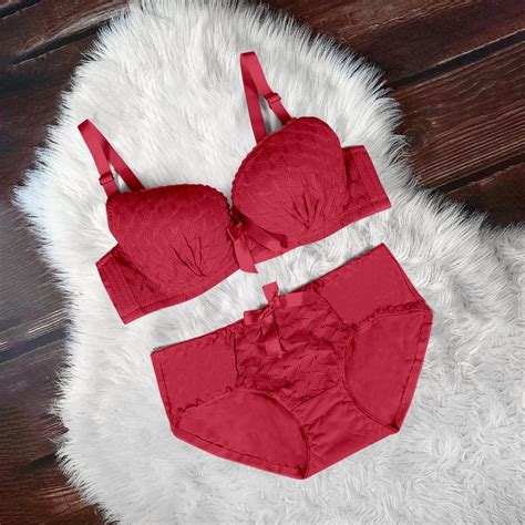 Red Color Silk Lingerie Set 100 Silk Bralette And Thong Silk Satin Bra