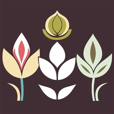 Premium Vector Geometric Flower Symbols