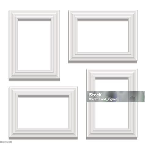 White Classis Frame Set On The Wall Vector Illustration Stock