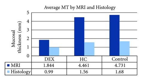 Measuring Mt By Mri And Histology This Bar Chart Is A Comparison Of