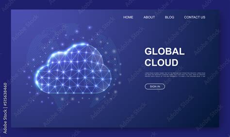 Cloud D Low Poly Website Template Database Design Illustration