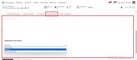 How To Set Warnings For Invoicing Specific Customers In Odoo