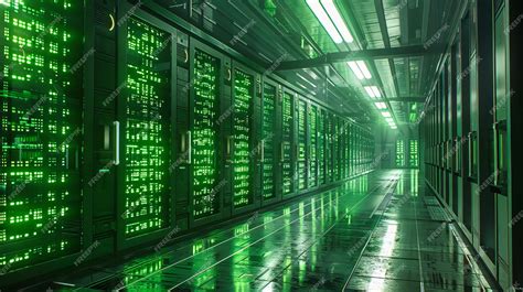 Server Room And Computing Technology Blue Light Digital Infrastructure Network Security Concept