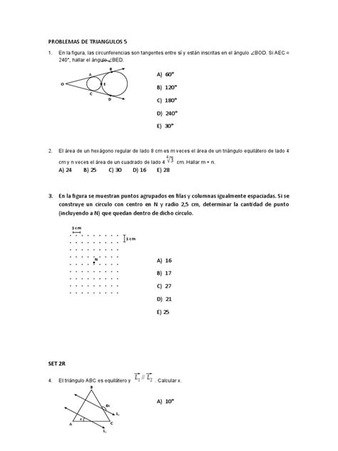 Problemas De Triangulos 5 Pdf Triángulo Matemática Elemental