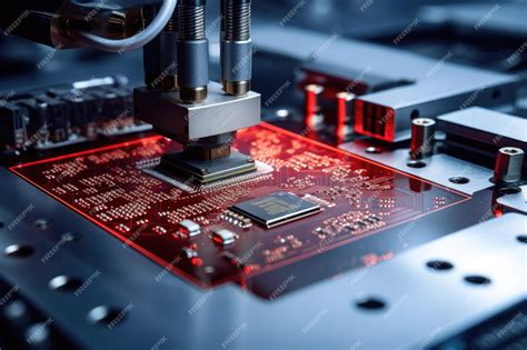 Premium Ai Image Examining Microchip Assembly