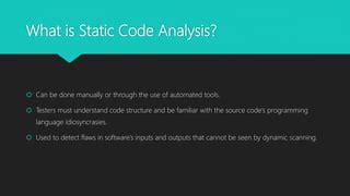 Static Code Analysis PPT