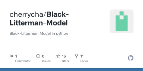 Github Cherrychablack Litterman Model Black Litterman Model In Python