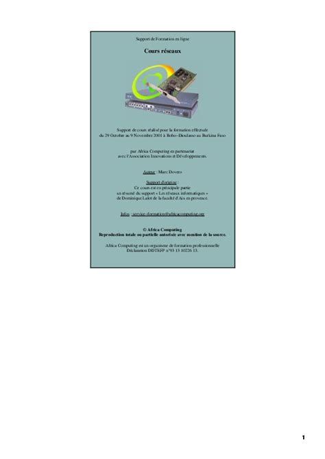 Support De Cours En Pdf Sur Les Réseaux Informatique Coursinfopdfcom