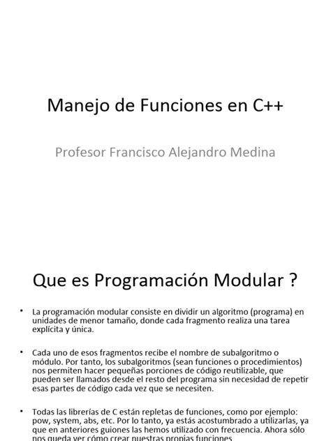 Tipos De Funciones En C Pdf
