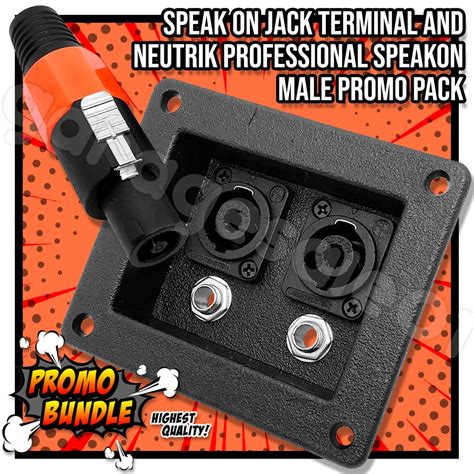 2 Speakon Jack Terminal Speaker Box Back Plate With Speakon Plug 4 Pin