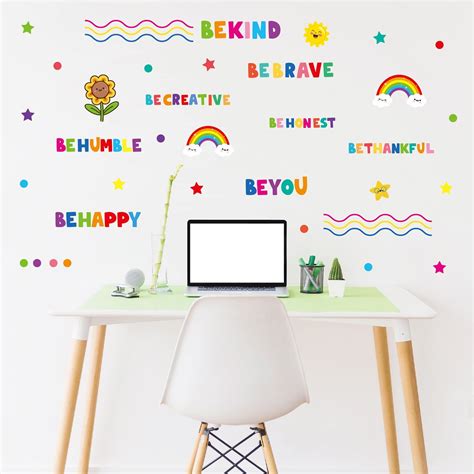 Calcomanías de pared inspiradoras coloridas calcomanías motivacionales