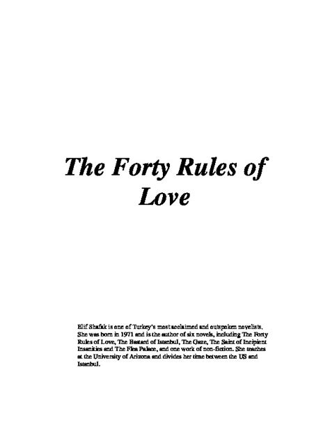 The Forty Rules Of Love By Elif Shafak Pdf Download