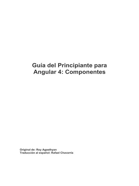 Guía Del Principiante Para Angular 4 Pdf Pdf Hojas De Estilo En