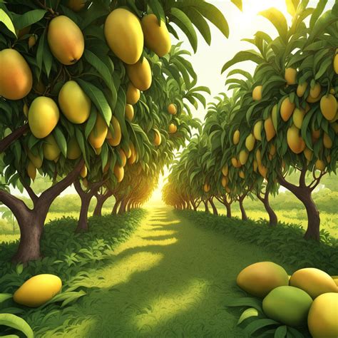 The Lush Mango Orchardvisualize A Vibrant Mango Orchard Wit By