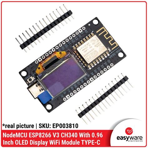 Jual Nodemcu Esp8266 V3 Ch340 Development Board With 0 96 Inch Oled Display Wifi Module Type C