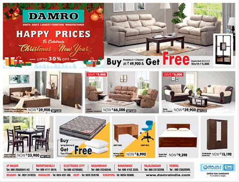 Damro Bengaluru Furniture Sales Stores Discounts Offers Showrooms 2021