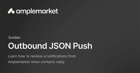 Outbound Json Push Amplemarket Api