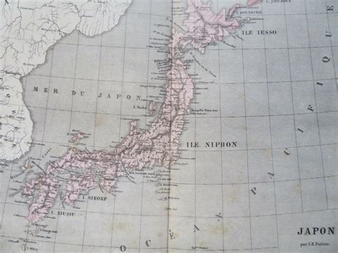 Japan Tokyo Kyoto Honshu Hokkaido Kyushu Shikoku 1855 Dufour Engraved