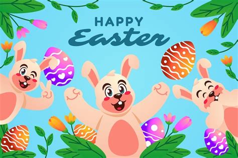Premium Vector Happy Easter Day Background