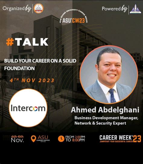 Ahmed Abdelghani On Linkedin Its My Pleasure To Be Participating In Asu Career Center Talks As