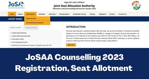 Josaa Counselling 2023 Round 1 Registration Begins Today At Josaanic