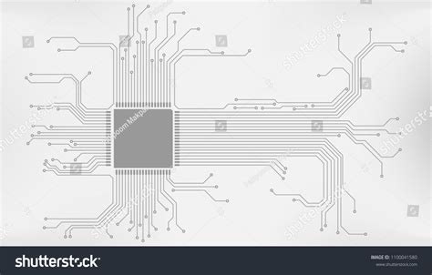 Circuit Board Cpu Microprocessor Interface Connection Stock Vector