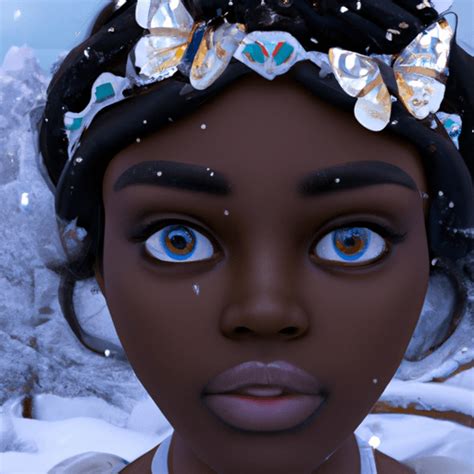 Darkskinned Disney Princess In A Winter Wonderland · Creative Fabrica