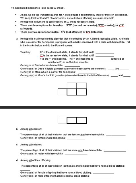 Sex Linked Practice Problems Two Key Bio Accel Name Date Worksheets Library