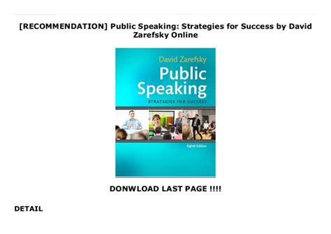 Best Books Public Speaking Strategies For Success By David Zarefs