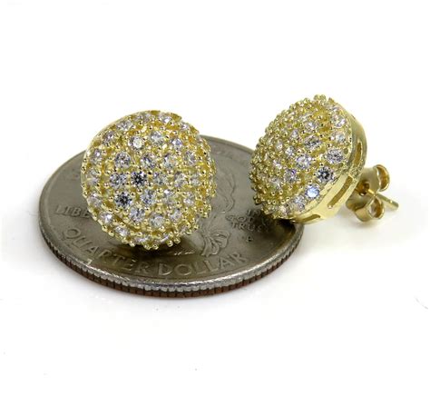 Buy 10k Yellow Gold 1050mm Cz Round Earrings 2ct Online At So Icy Jewelry