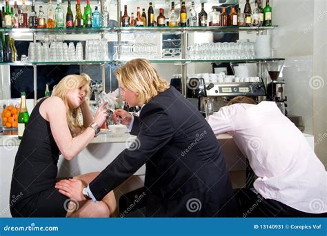 Flirting At A Bar Stock Image Image 13140931