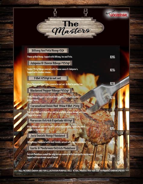 Menu At Voerkraal Restaurant Klerksdorp Klerksdorp