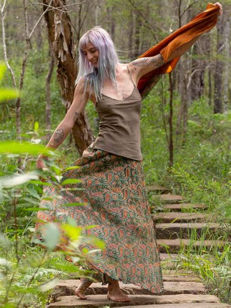 Silk Sari Skirt Paisley Forest Taboo Fashion And Accessories