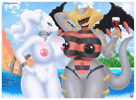 Rule 34 Altered Forme Giratina Anthro Areola Big Breasts Blue Eyes
