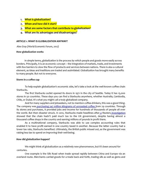 Articles On Communication And Globalization 1 What Is Globalization