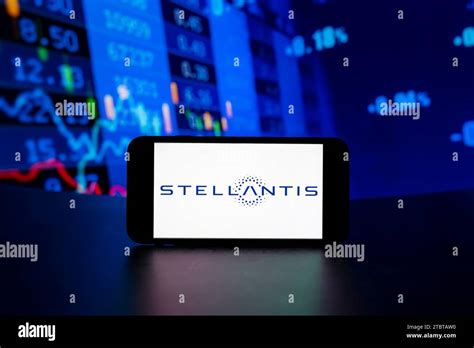 In This Photo Illustration The Stellantis Logo Is Seen Displayed On A