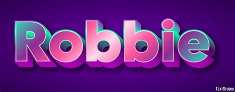 Robbie Purple Green And Pink 3d Text Effect Generator