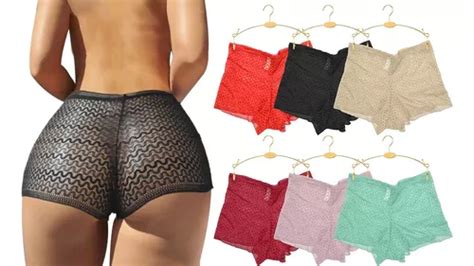 Boxer Cachetero Pack Piezas Encaje Sexy Mujer MercadoLibre