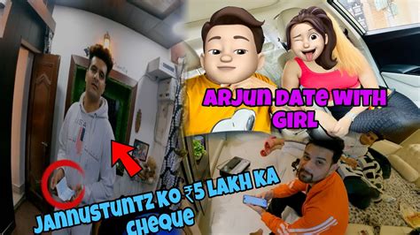 Motovloggerjannustunts Ko Diya₹5 Lakh Ka Cheque😳arjunxvlogs Date A