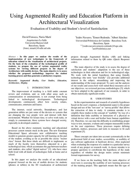 Pdf Using Augmented Reality And Education Platform In Architectural Visualization Evaluation