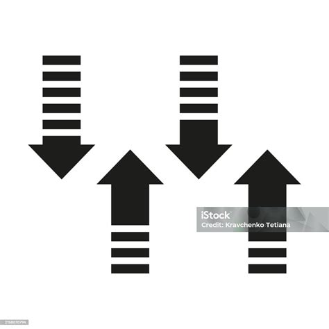 화살표 기호 컬렉션 블랙 솔리드 및 스트라이프 디자인 위쪽 및 아래쪽 방향 벡터 일러스트 레이 션입니다 개념에 대한 스톡 벡터 아트 및 기타 이미지 Istock