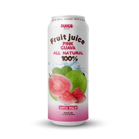 Pink Guava Juice Drink With Pulp 500ml Can Private Label Tan Do