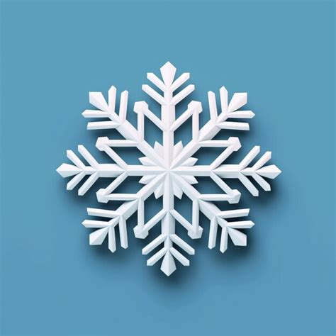Premium Photo A Close Up Of A Snowflake On A Blue Background