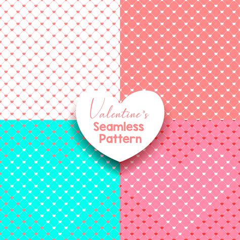 Set Of Heart Seamless Pattern Background Abstract And Stylish Decorative Valentine Day Ornament