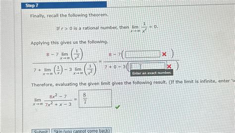 solved step 7finally recall the following theorem if r 0